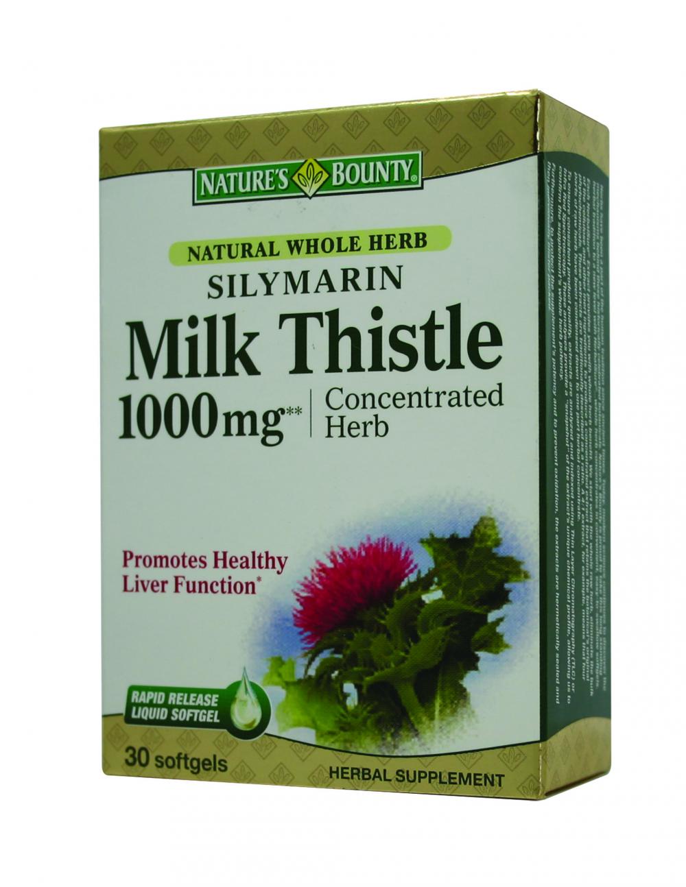 Silymarin Milk Thistle 1000mg Nature's Bounty 30 capsule - W... Silymarin Milk Thistle 1000mg Nature's Bounty 30 capsule - W...