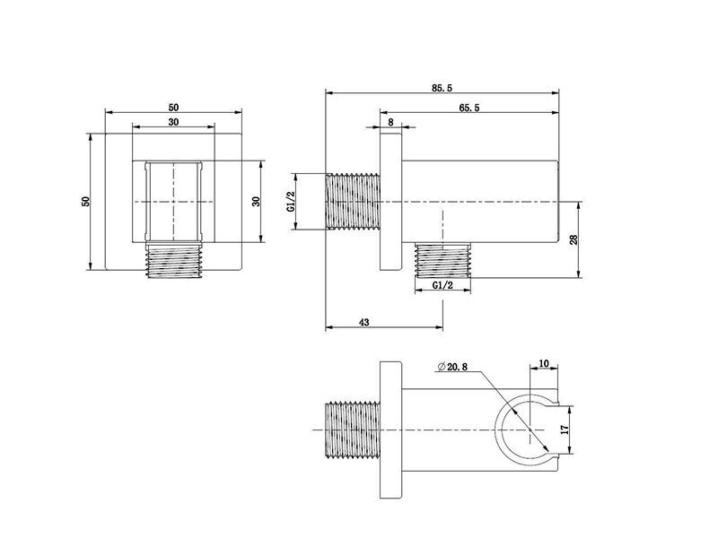 Cot iesire dus Kielle 20901014, 1/2'' x 1/2'', universal, su… Cot iesire dus Kielle 20901014, 1/2'' x 1/2'', universal, su…