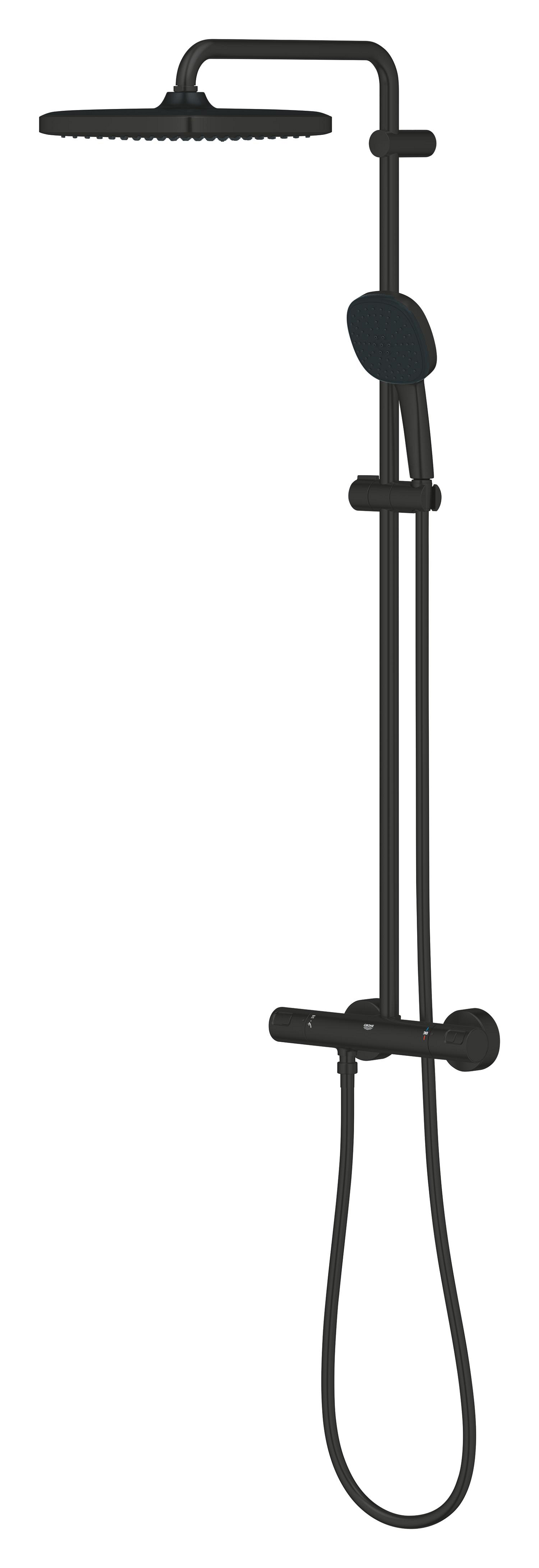 Sistem dus Grohe Vitalio 250 Cube, aparent, 250 mm, termo…
