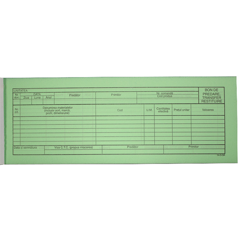 Tipizate Bon predare transfer A5 autocopiativ 2ex EG6L07 no ...