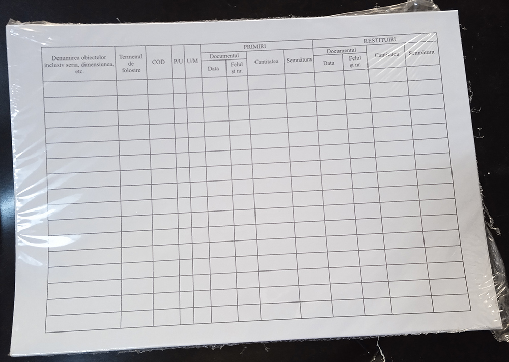 Tipizate Fisa de evidenta a obiectelor de inventar 14-3-9/ V...