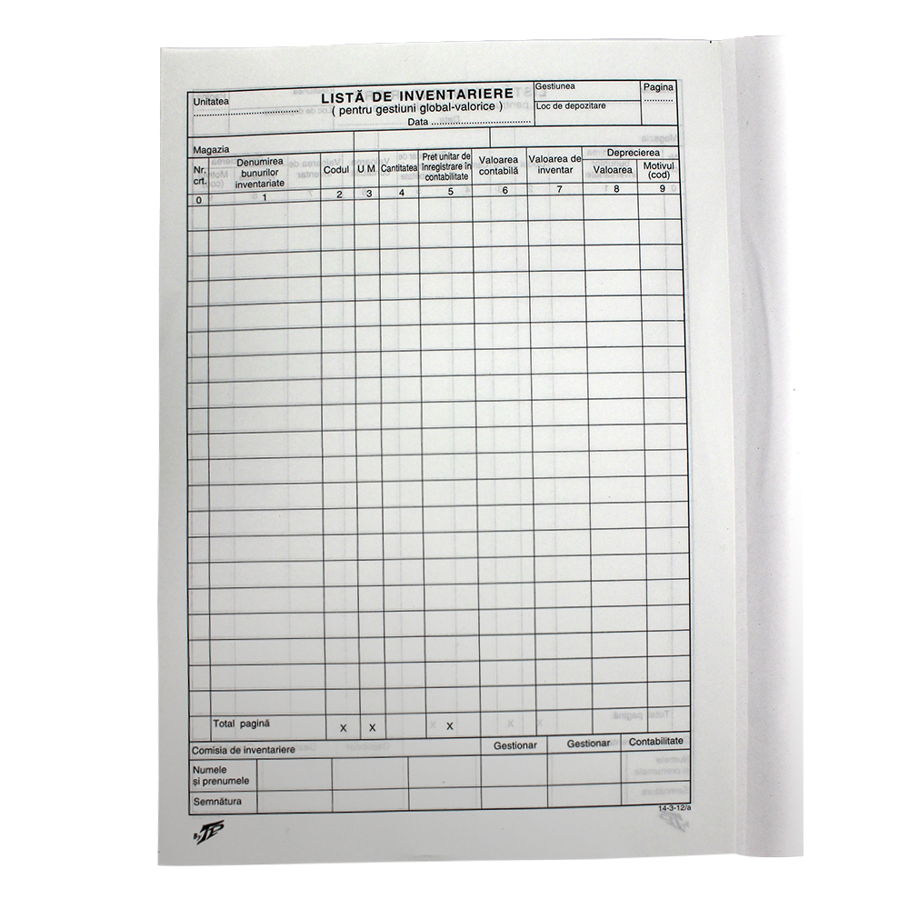 Tipizate Lista inventariere vertical A4, 100 file EG6L49V no...
