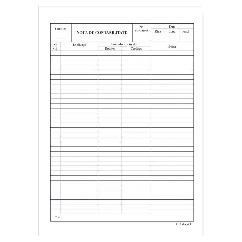 Tipizate Nota contabila A4 A1816 Evidentgroup.ro