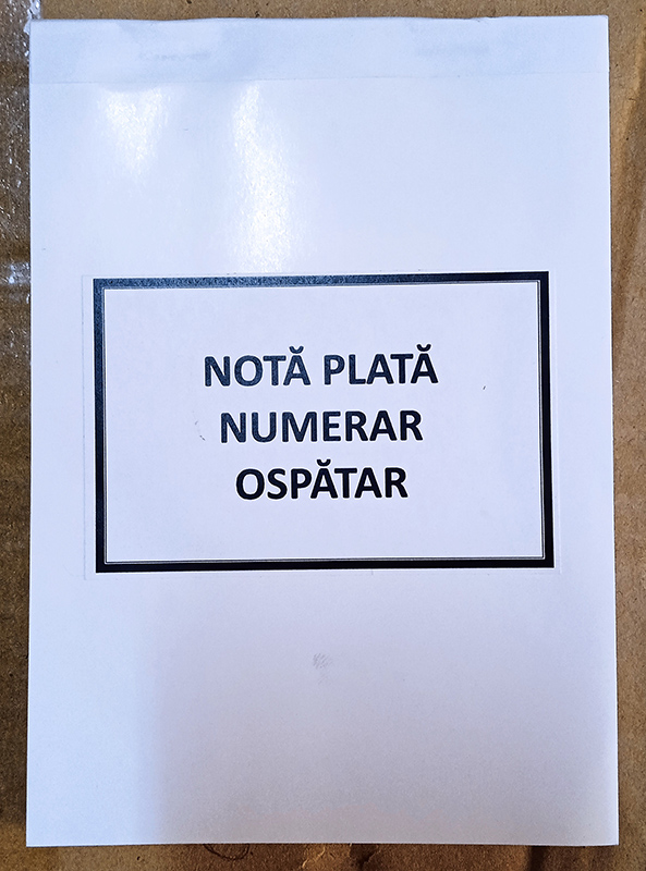 Tipizate Nota plata numerar ospatar 3ex A18726 Evidentgroup....
