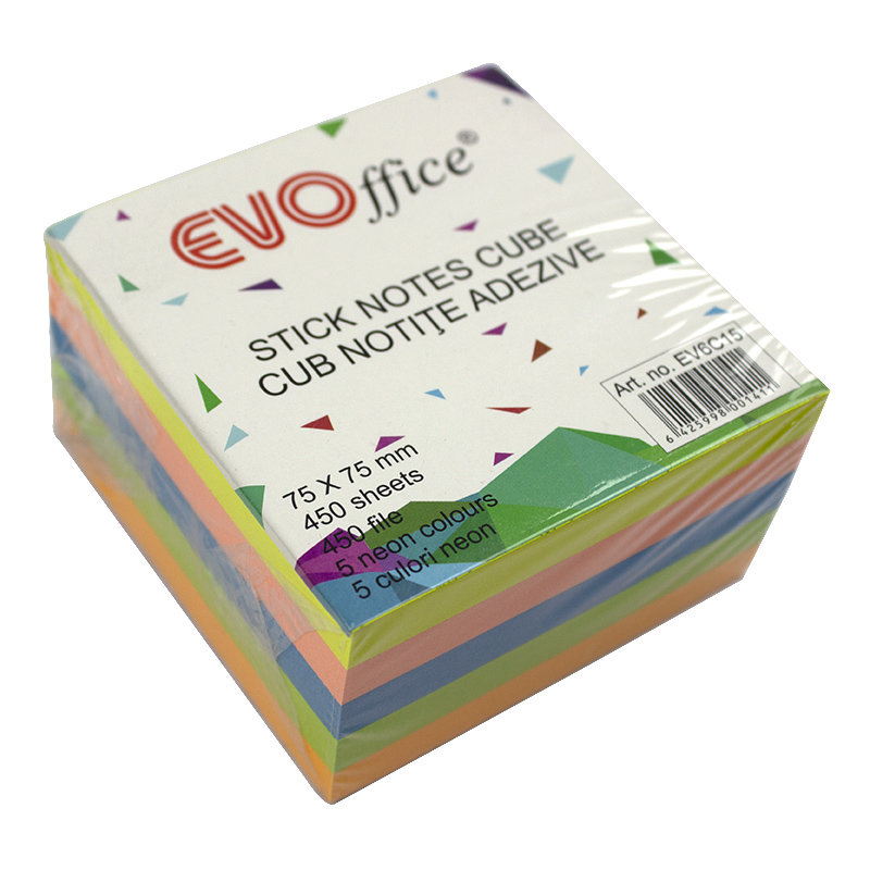 Notes autoadeziv Notes autoadeziv cub color 76*76 mm, 450 fi...