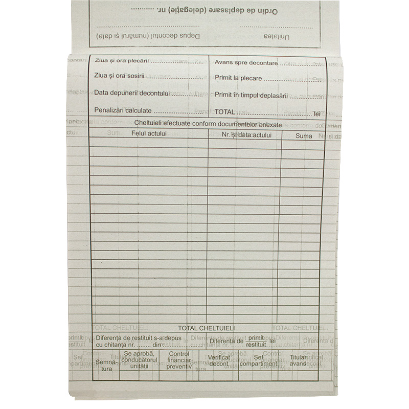 Tipizate Ordin de deplasare A5 fata-verso EG6L59 no name Evi...