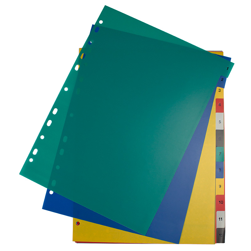 Separatoare Separatoare plastic 12 culori/set Evoffice EV4G1...