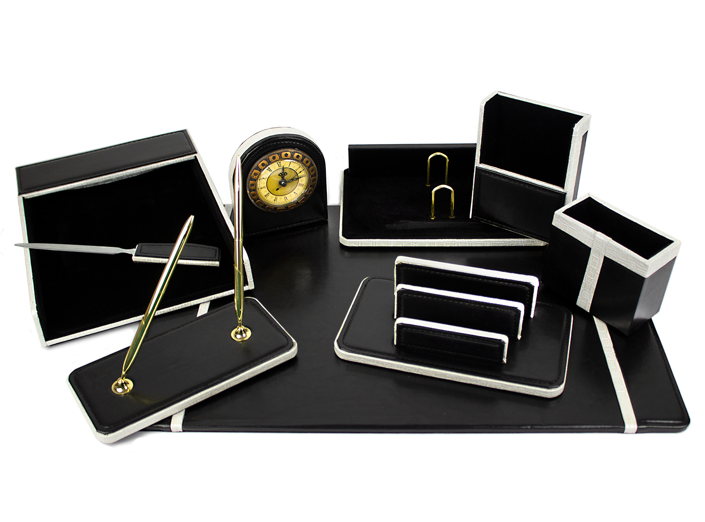 Seturi birou Set birou 9 piese imitatie piele - negru EG3N19...