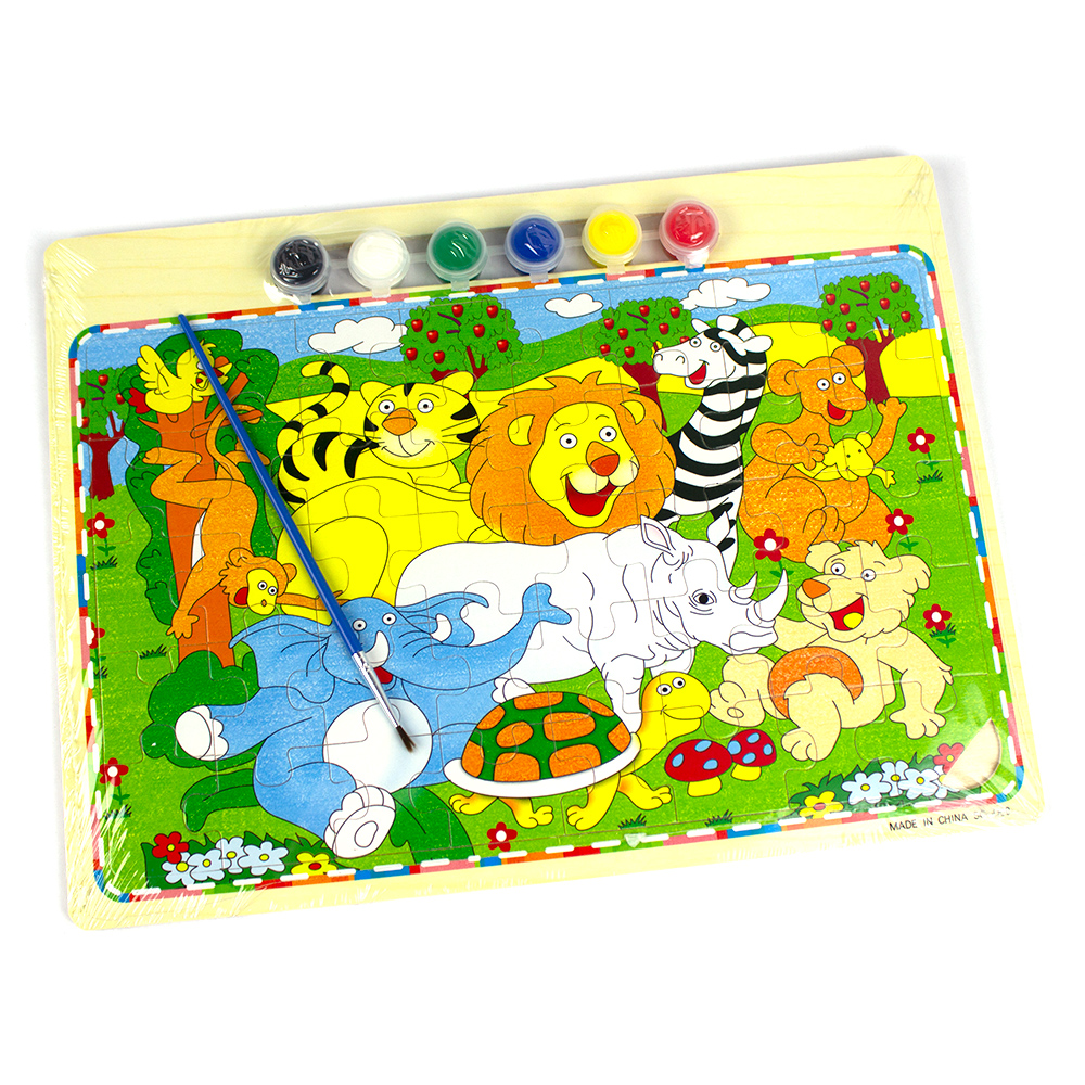 Articole scolare si educative din lemn Set de colorat, puzzl...