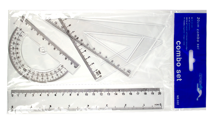 Instrumente geometrie Set geometrie din plastic transparent ...