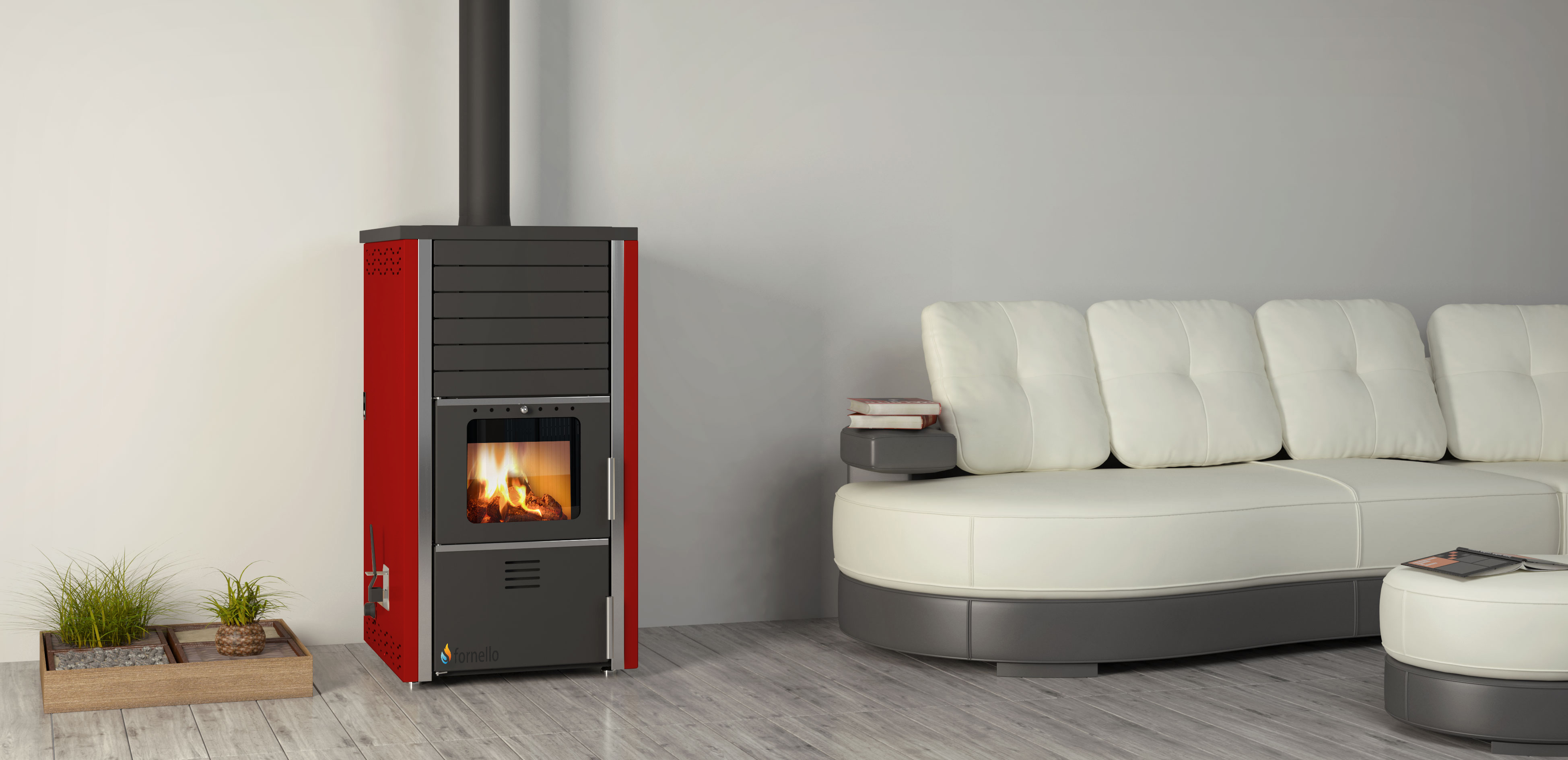 Pachet Termosemineu FORNELLO SUPERNOVA 38 KW pe combustibil solid ...