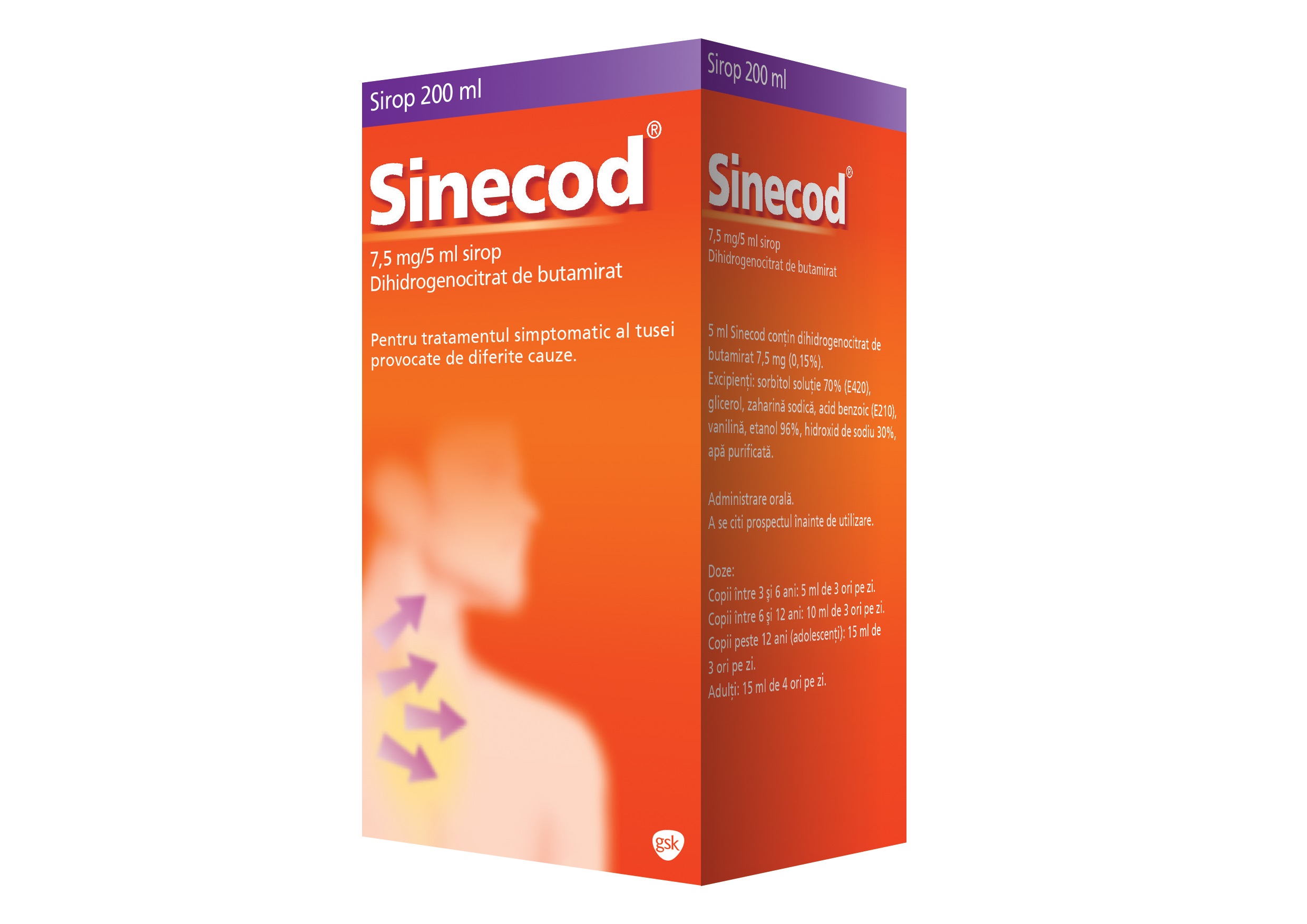 Sinecod 7,5mg/5ml sirop 200ml GLAXOSMITHKLINE