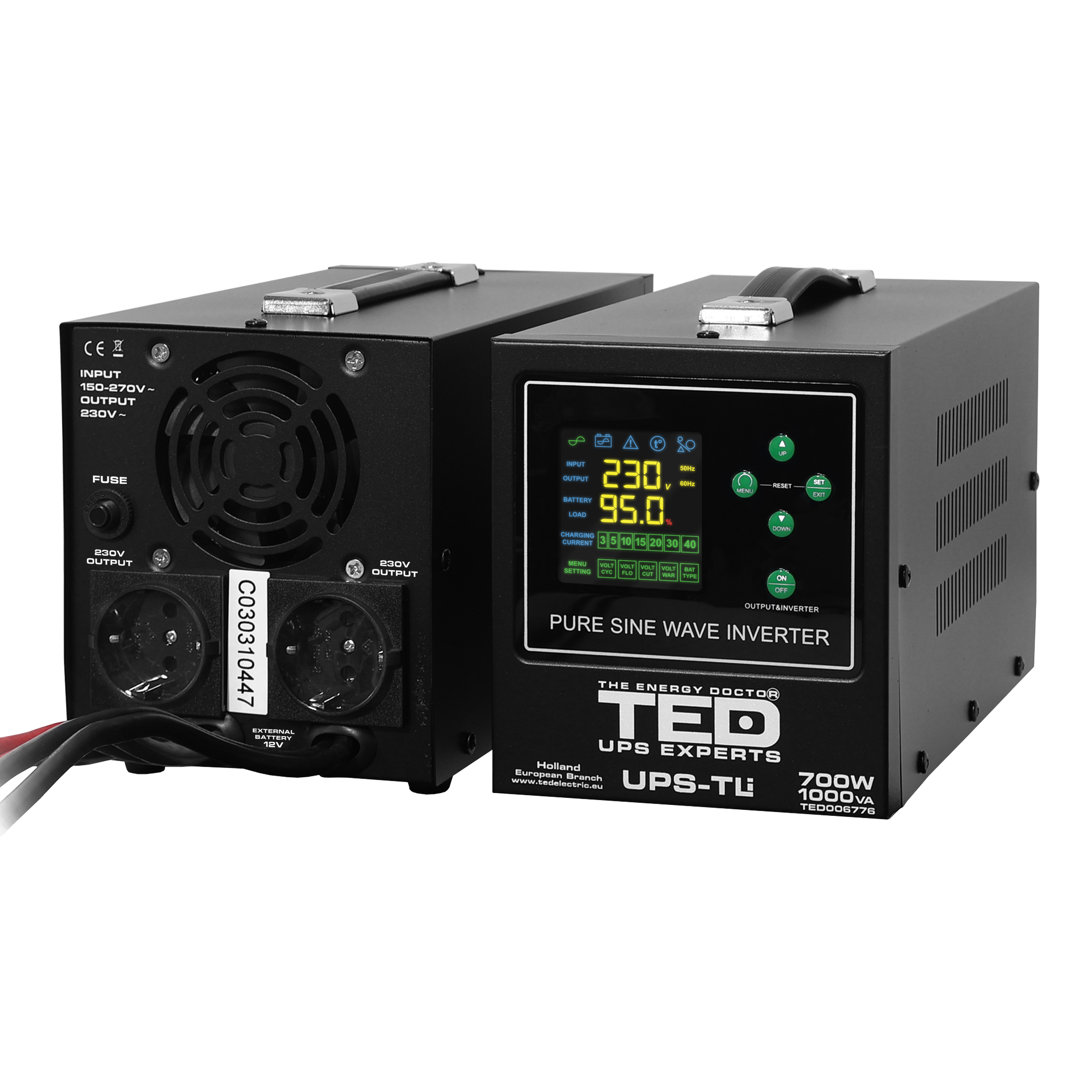 Centrala cu Acumulator Extern UPS 1000VA/700W runtime extins...