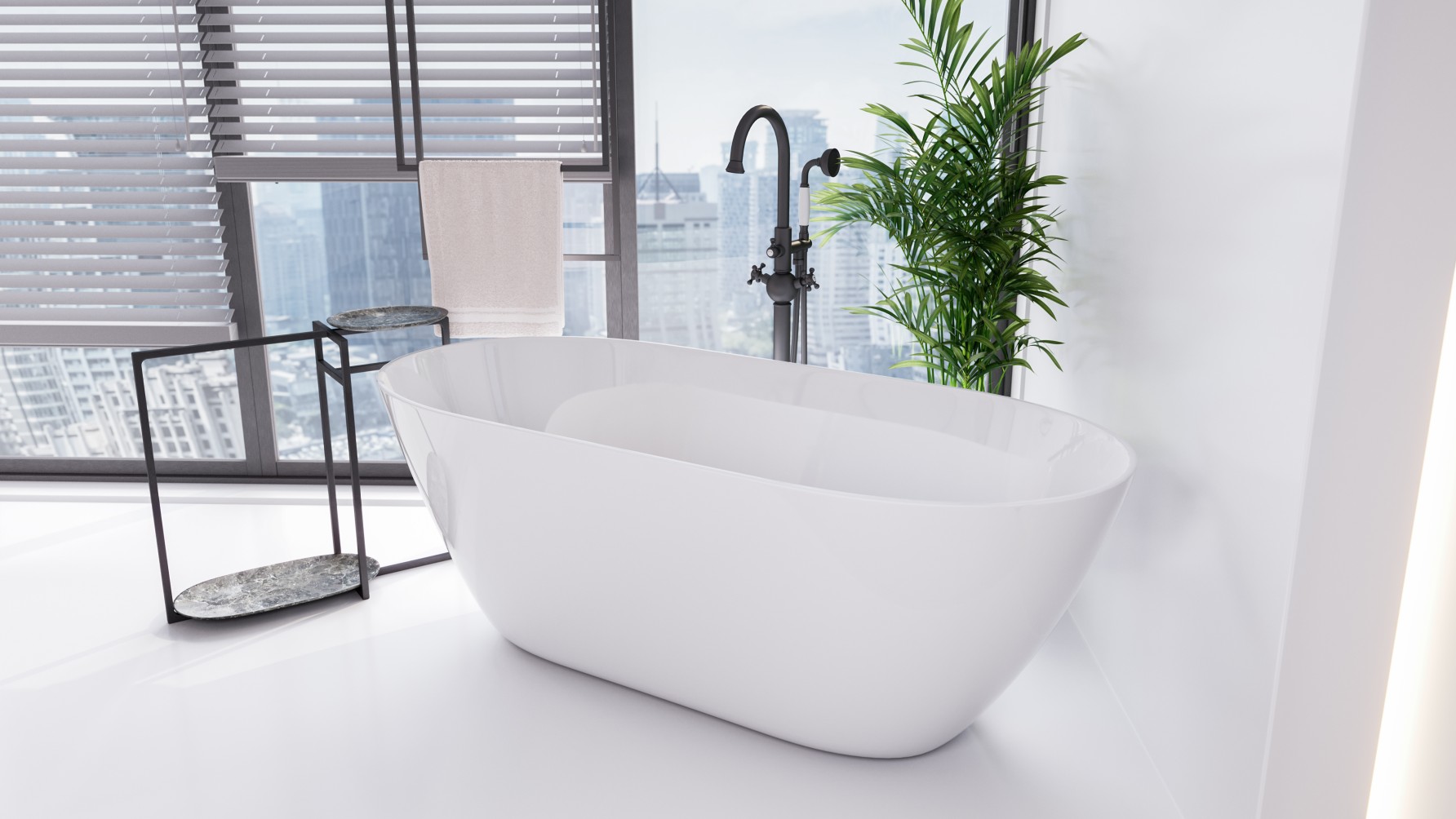 Cada baie Cada freestanding Besco Moya 170 x 72 cm, compozit...