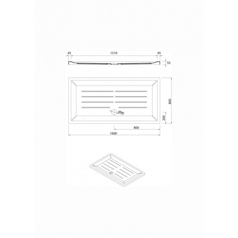 Cada de dus Cadita de dus dreptunghiulara Gala Vita 160x80x5...