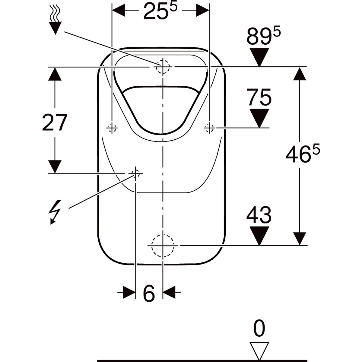 Urinal Pisoar Geberit Alivio, alimentare prin spate, alb GEC...