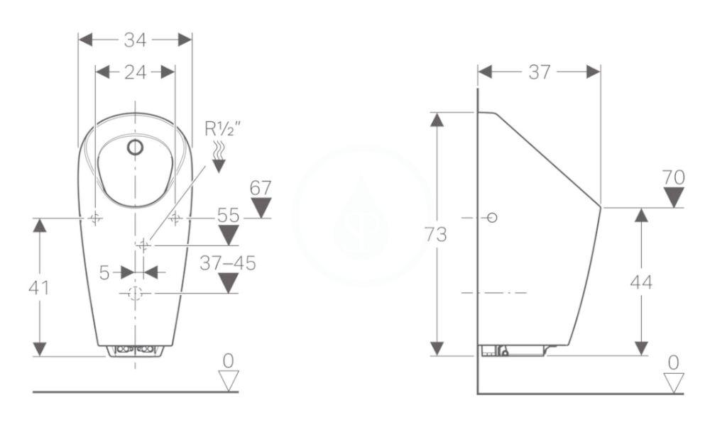 Urinal Pisoar geberit Selva cu sistem de comanda integrat, a...