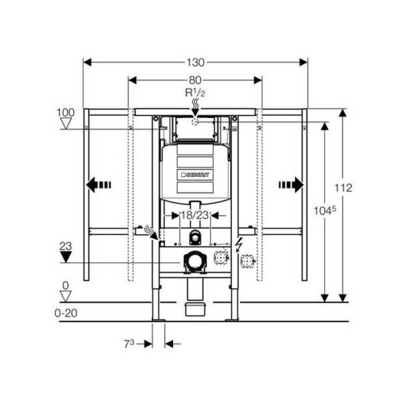 Cadru WC Rezervor incastrat cu cadru Geberit Duofix Sigma