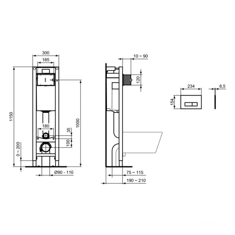 Cadru WC Rezervor wc incastrat Ideal Standard ProSys Eco M I...