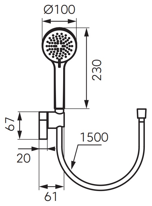 Para de dus Set de dus FDesign Inula cu para dus 10 cm, 3 fu...