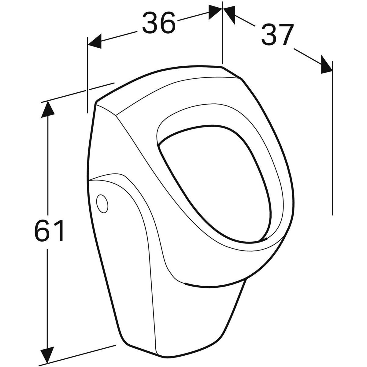 Urinal Urinal Geberit Selnova, alimentare superioara, alb GE...
