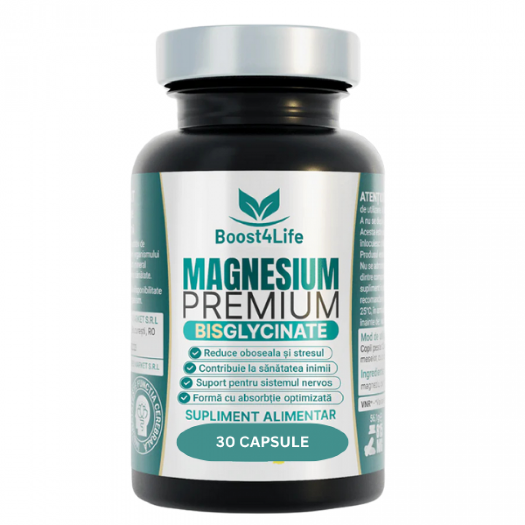 BOOST4LIFE MAGNEZIU BISGLICINAT PREMIUM 815 MG X 30 CAPSULE VEGANE |47. ...