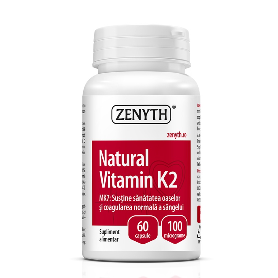 ZENYTH NATURAL VITAMIN K2 X 60 CPS |80.11 lei | Larafarm.ro