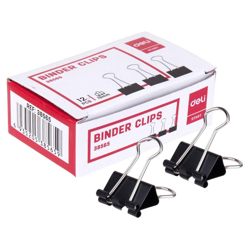Agrafe, pioneze, ace, clipsuri DELI | CLIPS HARTIE 19MM 12 B...