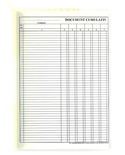 Formulare tipizate NB_HRT | DOCUMENT CUMULATIV A4 VERTICAL