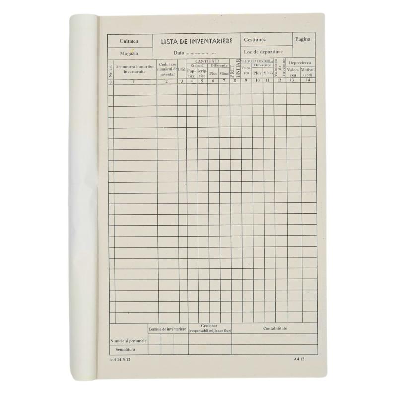Formulare tipizate NO BRAND | LISTA INVENTAR 14 COLOANE VERT...