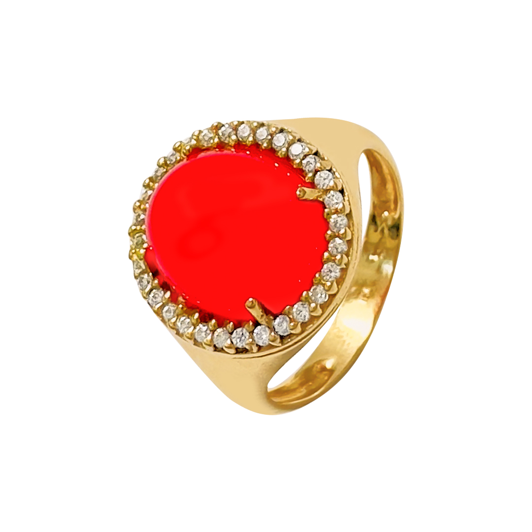 Inel din aur galben de 14K topaz - Bijuterii Alese