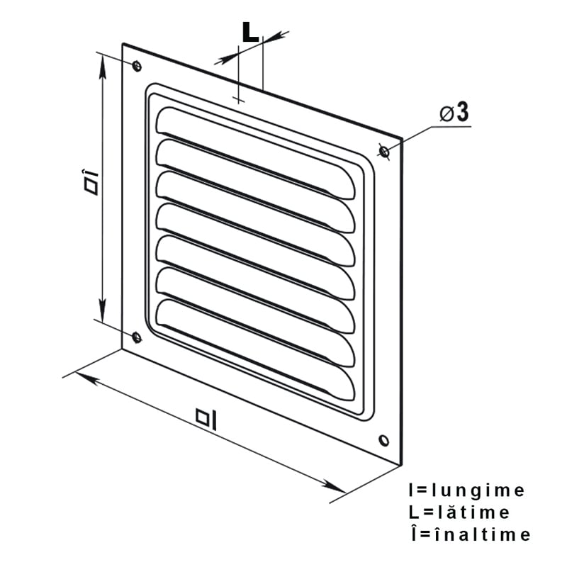 Rame & Usite vizitare Grila metalica ventilatie VENTS, 125x1...