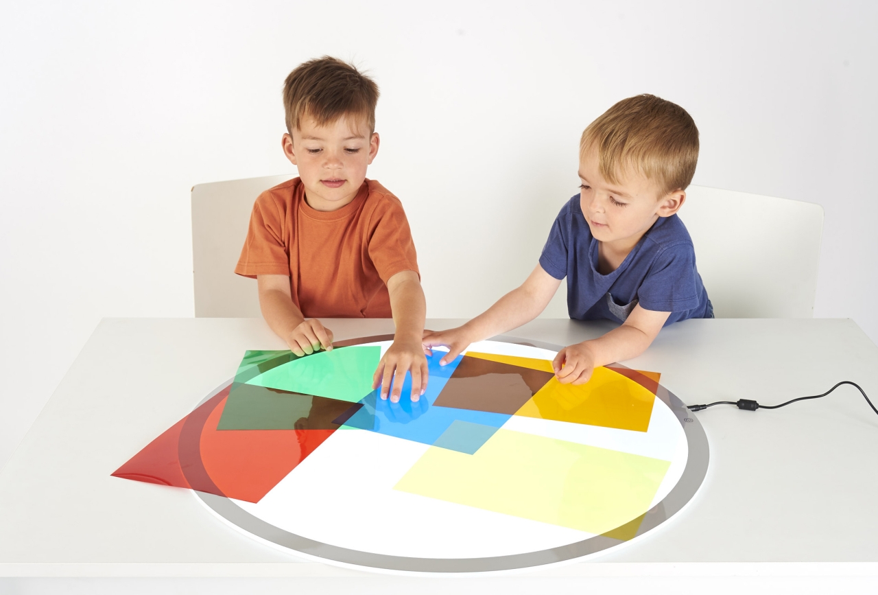 Stimulare vizuala Foi colorate din acetat 850059 Omfal Educational