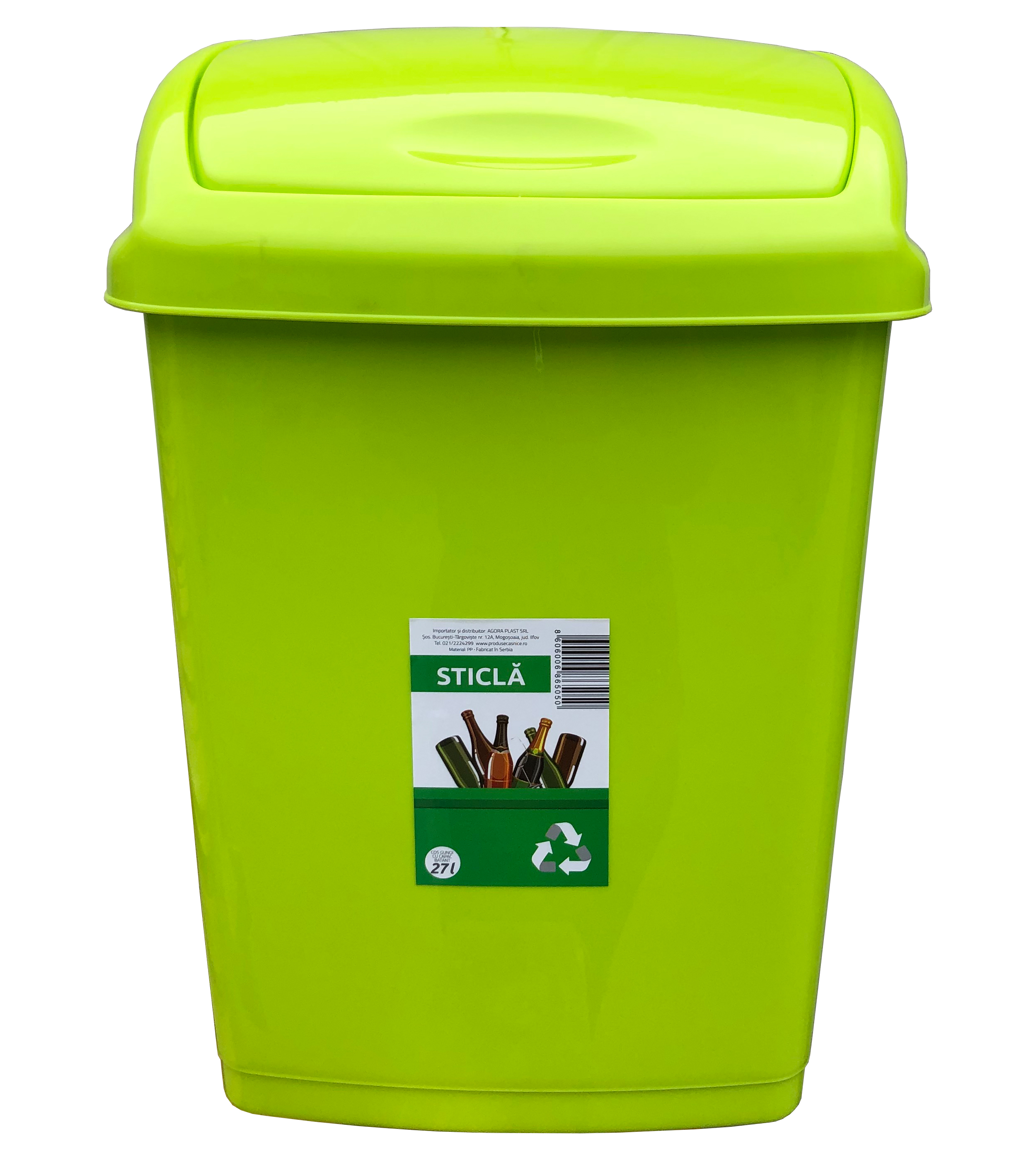 Cosuri gunoi Cos gunoi verde pentru sticla 27L 590047 Omfal Educational