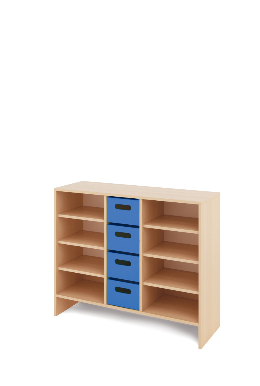 Gama clasic Dulap (L) cu rafturi si sertare mari din carton - Rosu ...