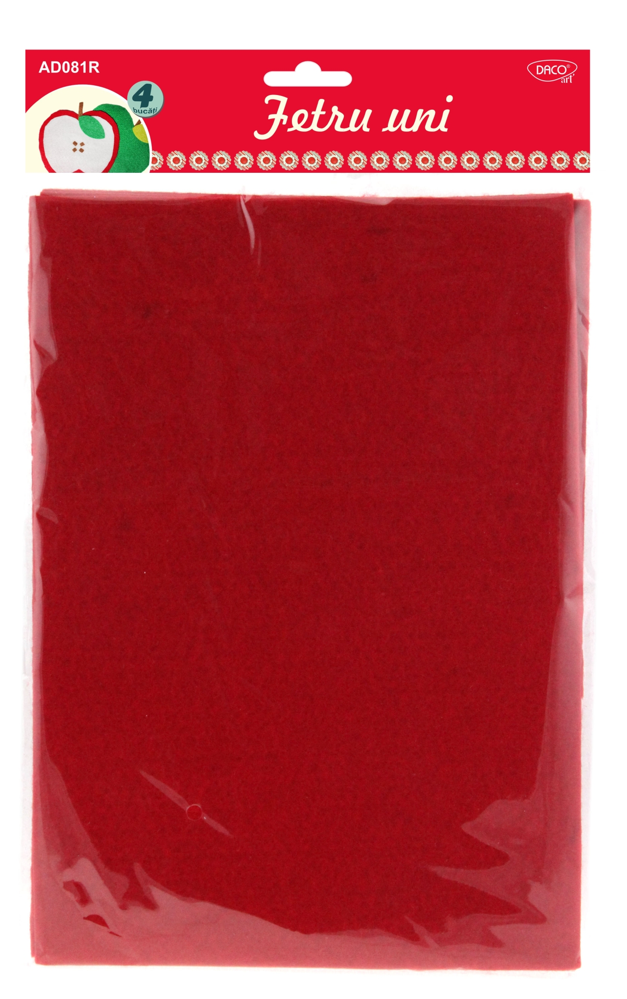 Filt colorat Fetru colorat - rosu 640029 Omfal Educational