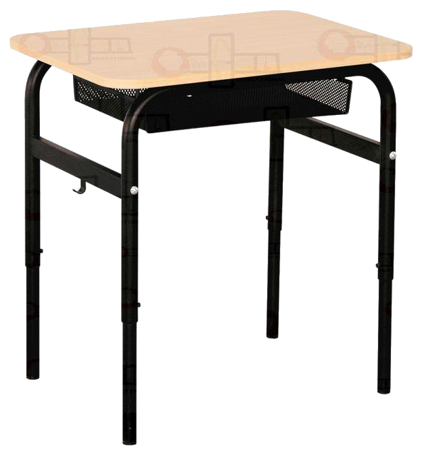 Blat natural laminat, picioare metalice Masa individuala reglabila h 64 ...