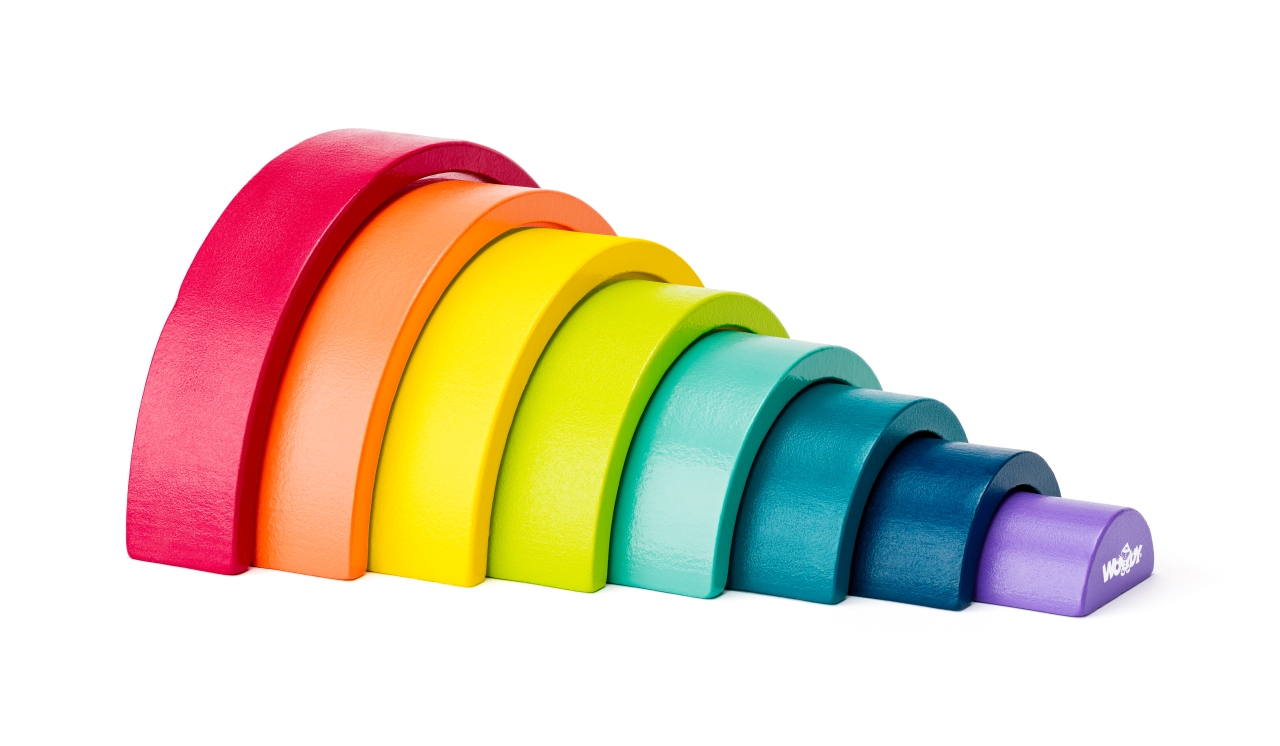 Miscare, manipulare Piese din lemn curcubeu 170377 Omfal Educational