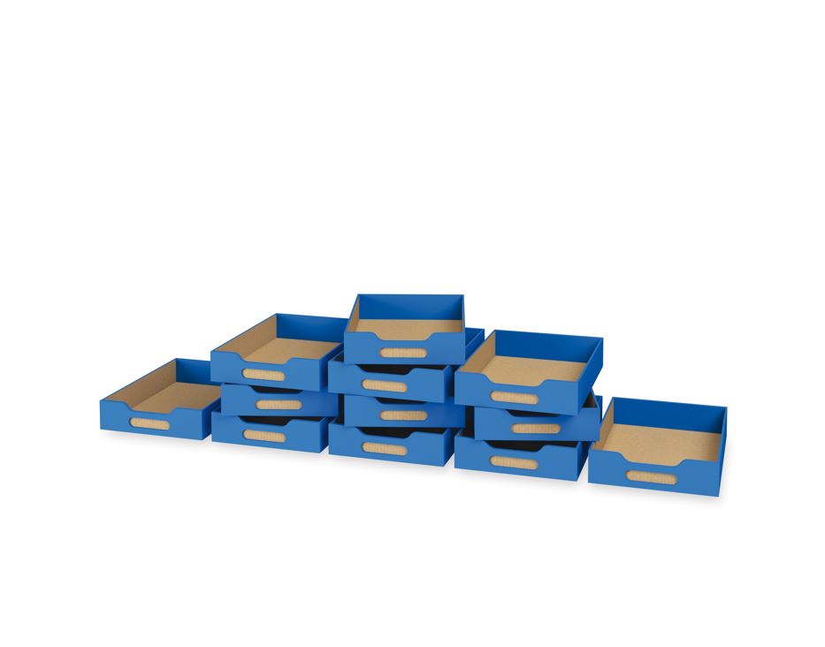 Gama clasic Sertare carton mici - albastru 241531 Omfal Educational