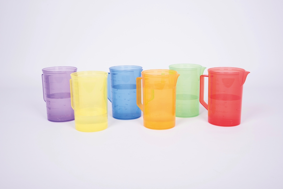 Stimulare vizuala Set 6 carafe colorate translucente 850069 Omfal ...