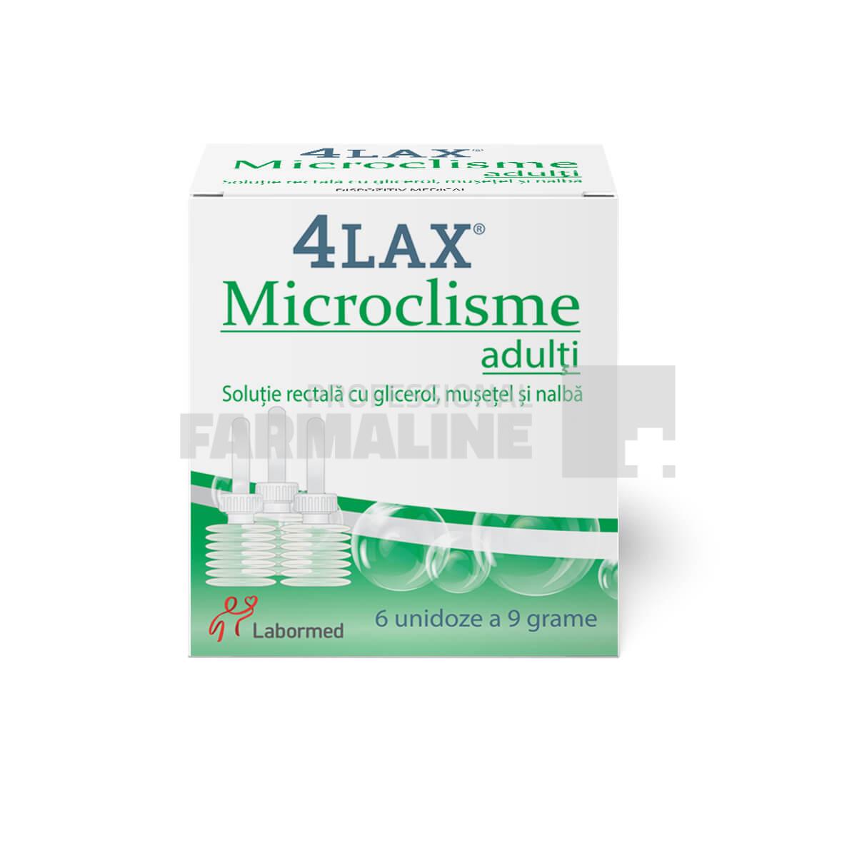 4 Lax Microclisme adulti 6 unidoze - la pret mic | Pfarma.ro