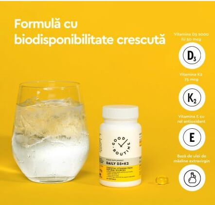 Daily D3 +K2 Good Routine 30 capsule Secom - la pret mic | Pfarma.ro