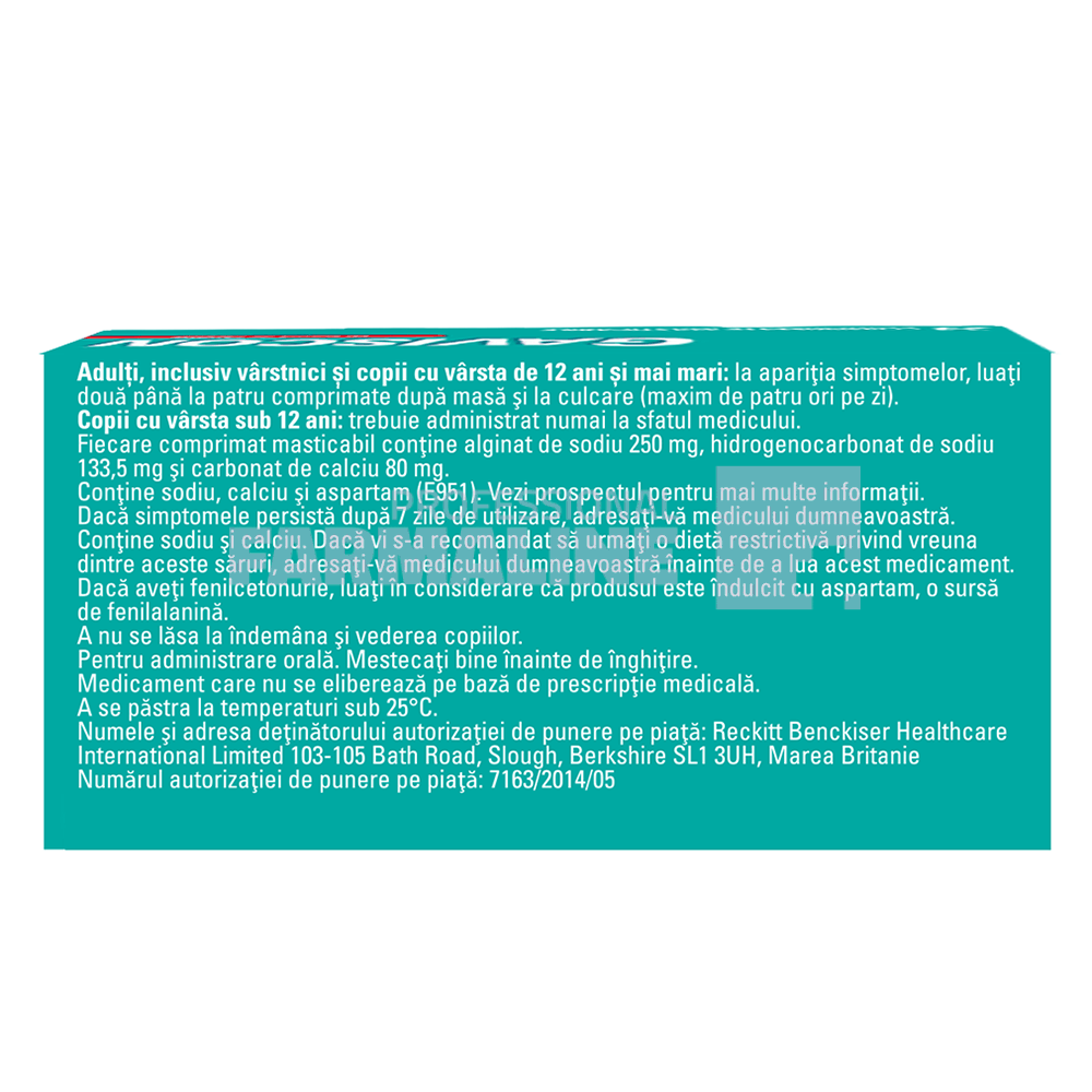 Gaviscon cu aroma de capsuni 24 comprimate masticabile - la pret mic ...