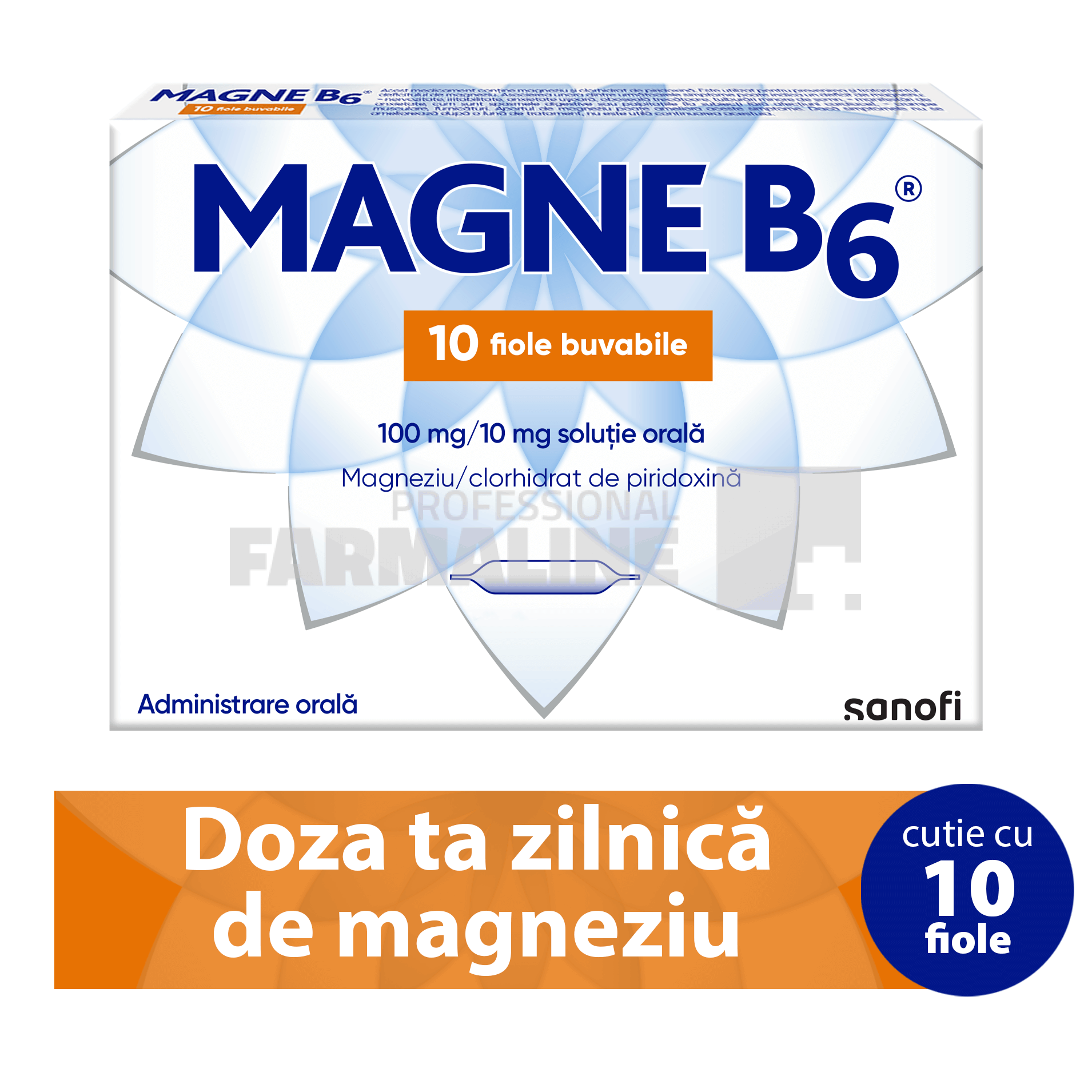 Magne B6 100 mg/10 mg 10 fiole buvabile - la pret mic | Pfarma.ro