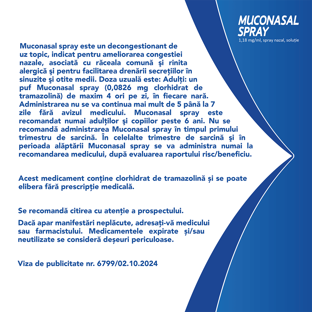 Muconasal Spray nazal 1,18 mg/ml 10 ml - la pret mic | Pfarma.ro