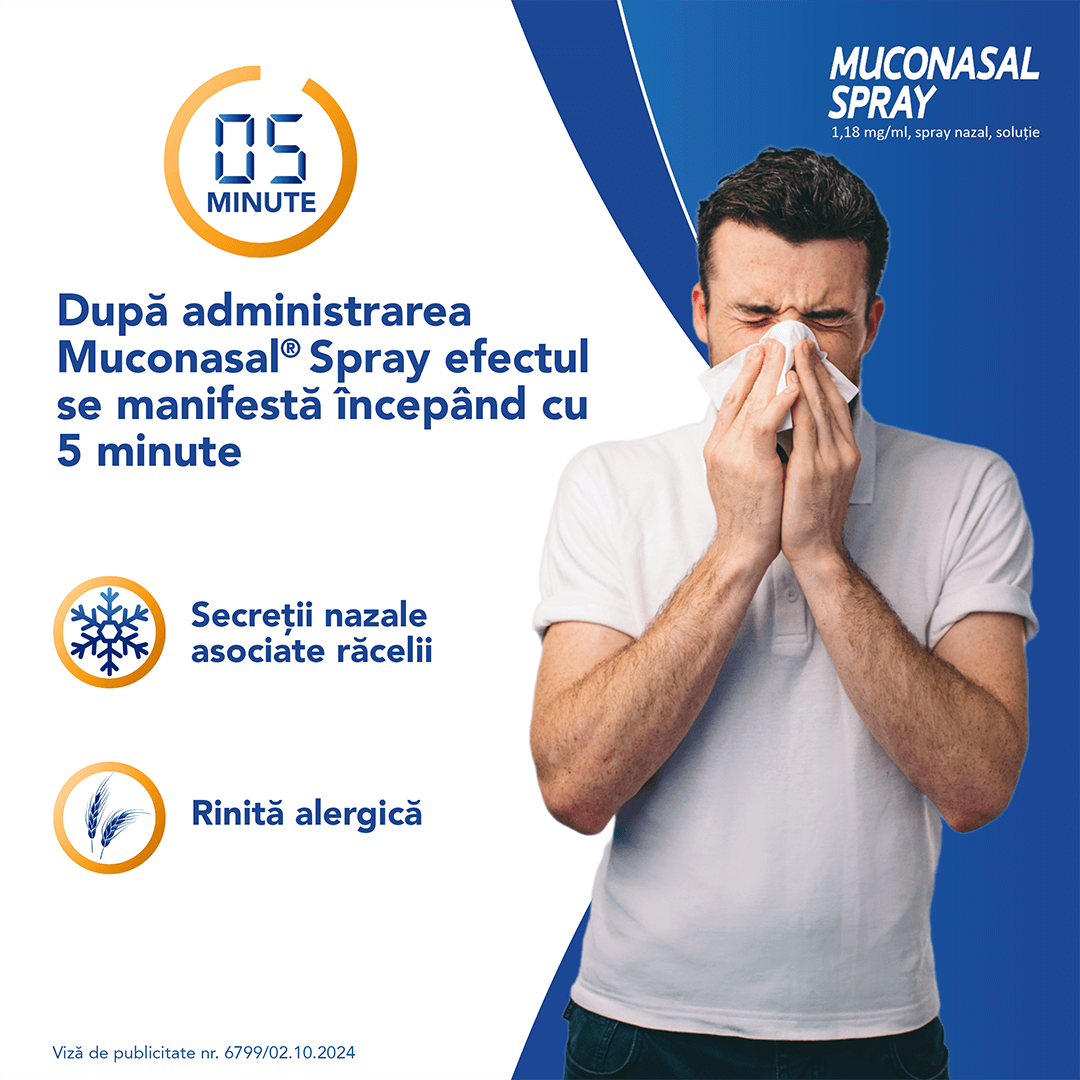 Muconasal Spray nazal 1,18 mg/ml 10 ml - la pret mic | Pfarma.ro