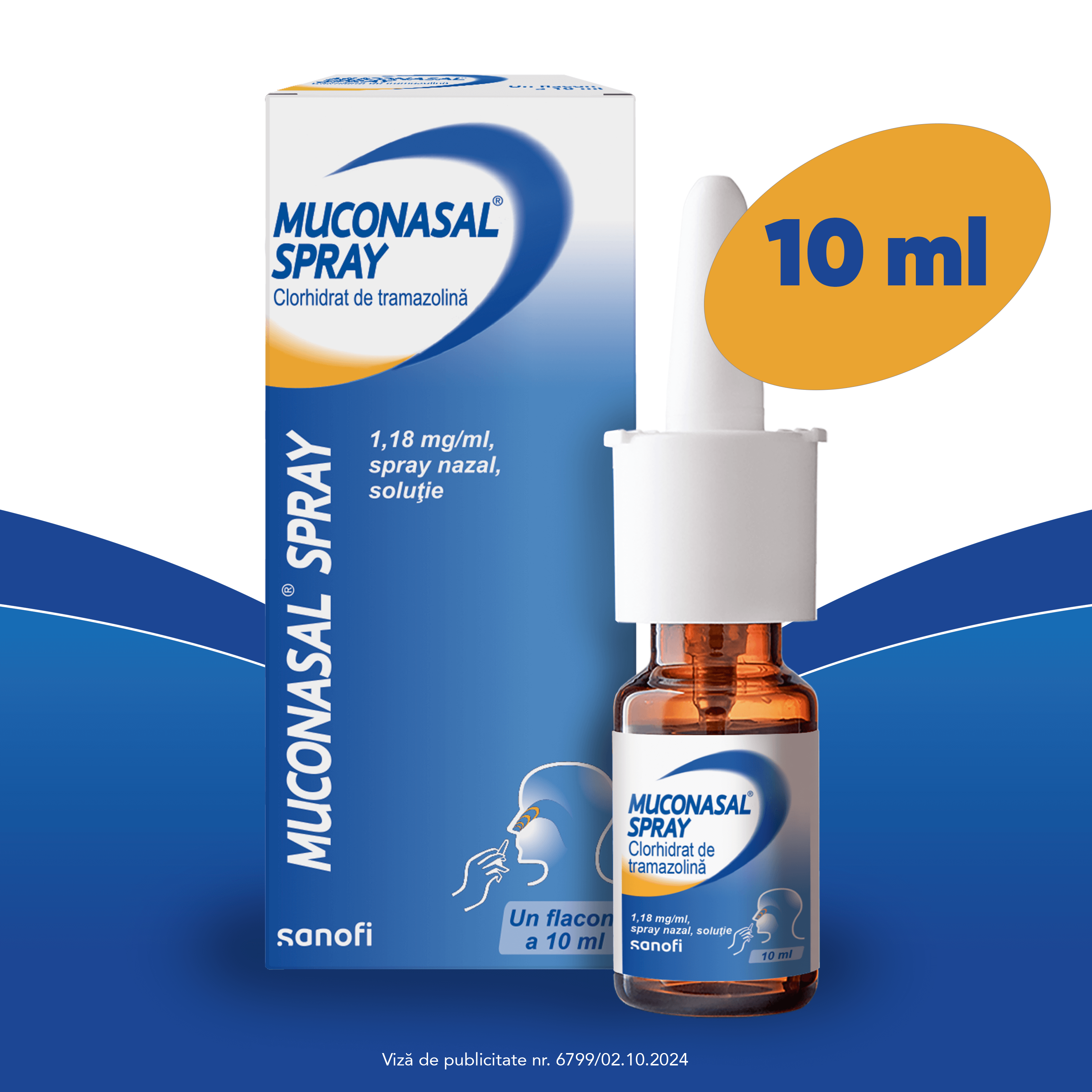 Muconasal Spray nazal 1,18 mg/ml 10 ml - la pret mic | Pfarma.ro