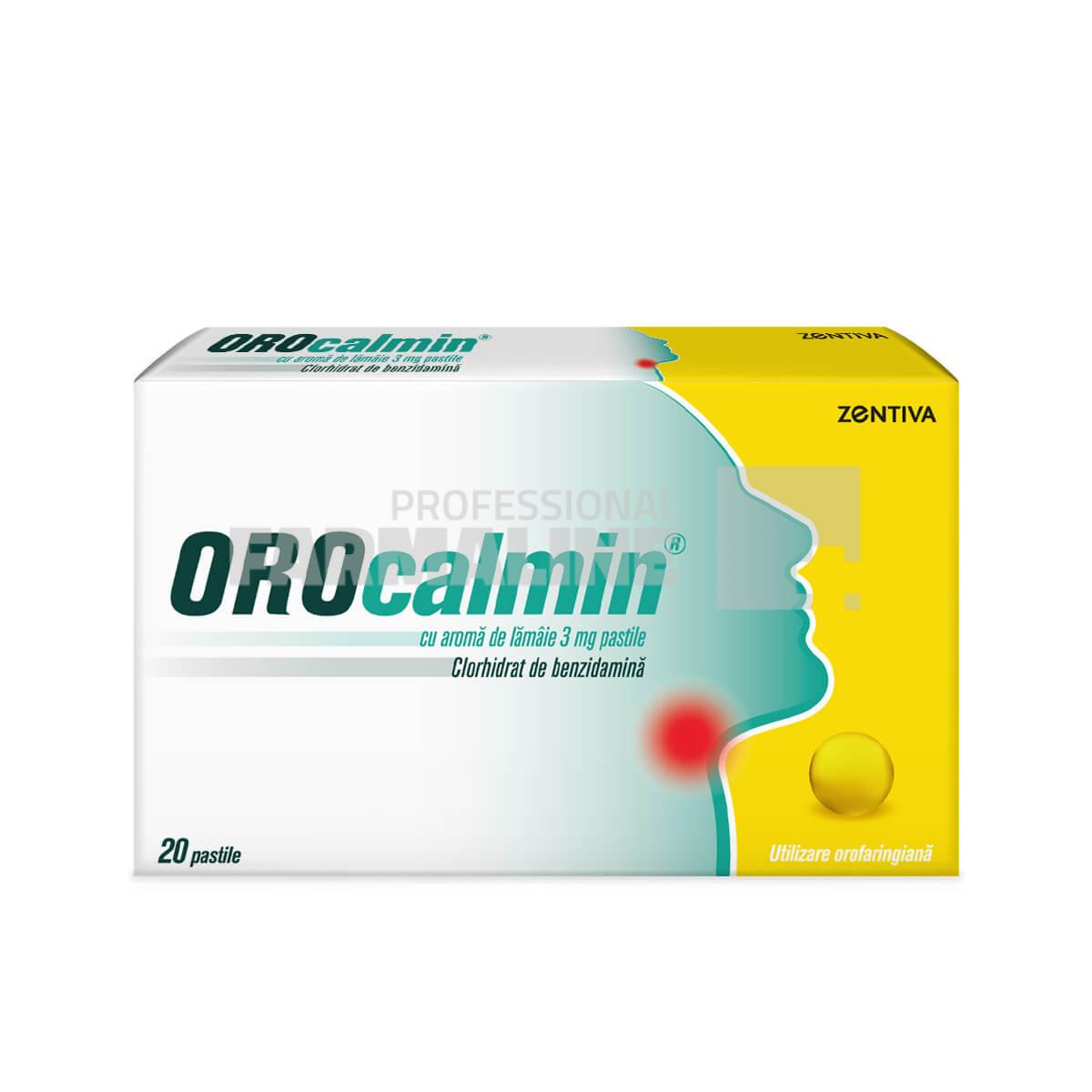 Orocalmin cu aromă de lămâie, 3 mg, 20 pastile, Zentiva, tratamentul ...