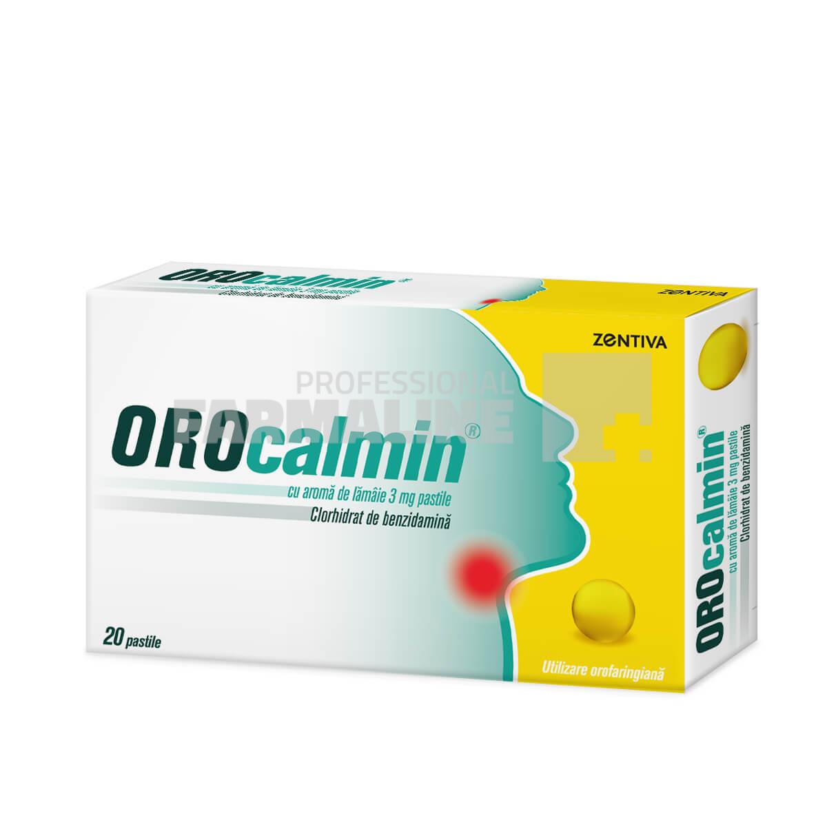 Orocalmin cu aromă de lămâie, 3 mg, 20 pastile, Zentiva, tratamentul ...