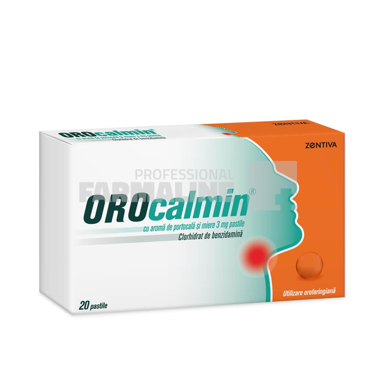 Orocalmin cu aromă de portocale, 3 mg, 20 pastile, Zentiva, tratamentul ...